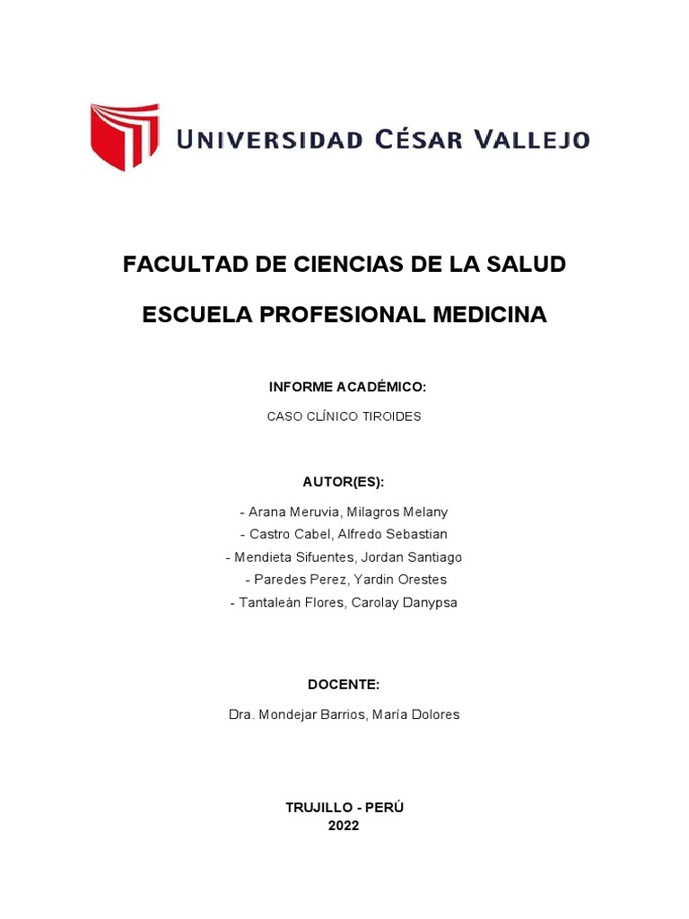 Caso Clínico: Tiroiditis Postparto | PDF | Tiroides | Hormona ...