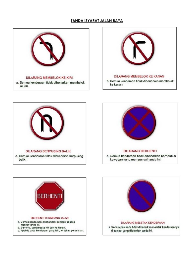 Nota Tanda Jalan Raya | PDF