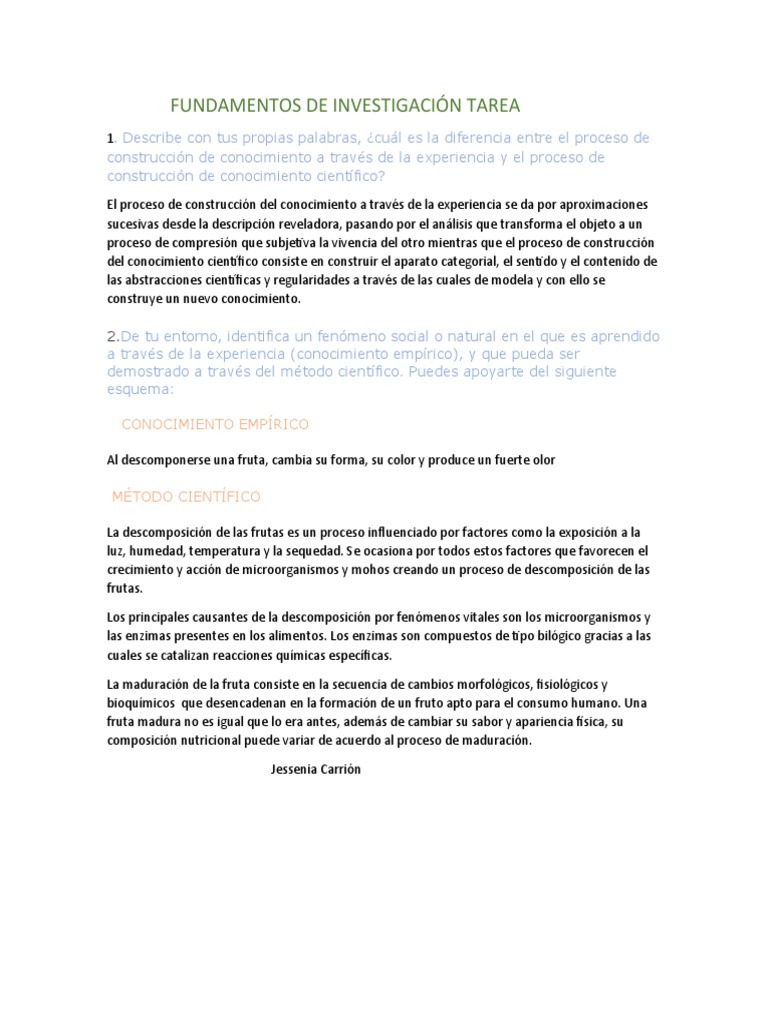 Fundamentos de Investigación Tarea | PDF