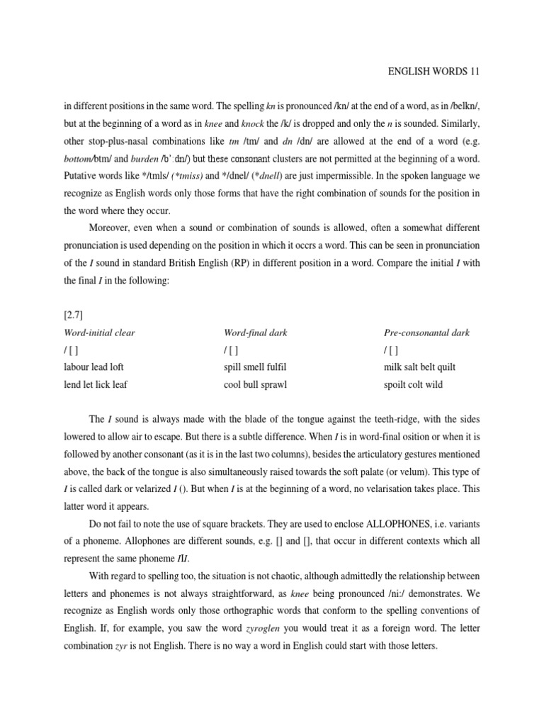 English Words 11 | PDF | English Language | Phoneme