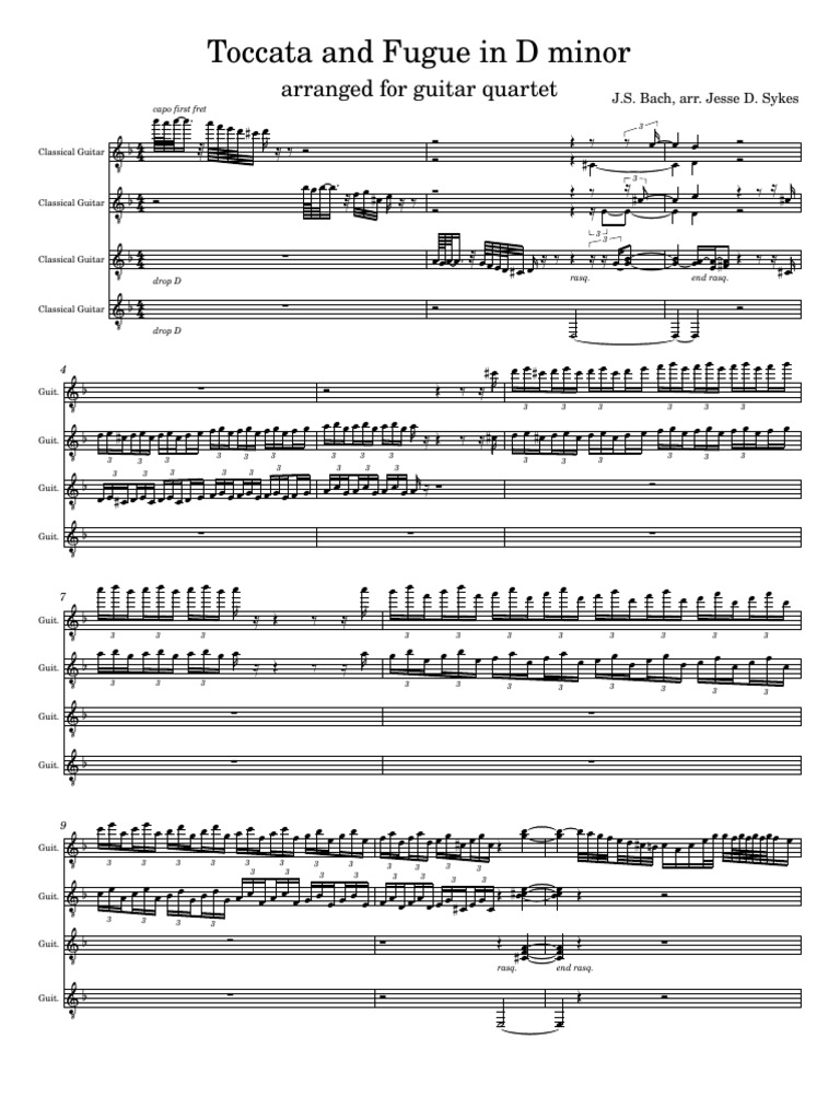 Toccata and Fugue in D Minor - Guitars | PDF | Guitar Family ...