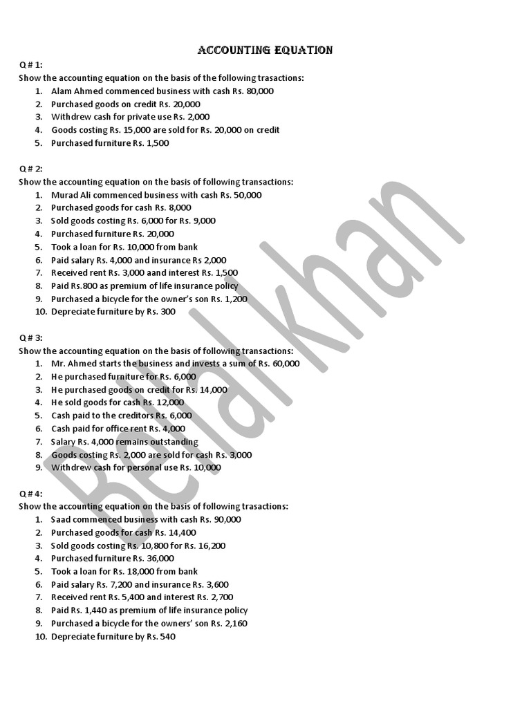 Accounting Equation | PDF