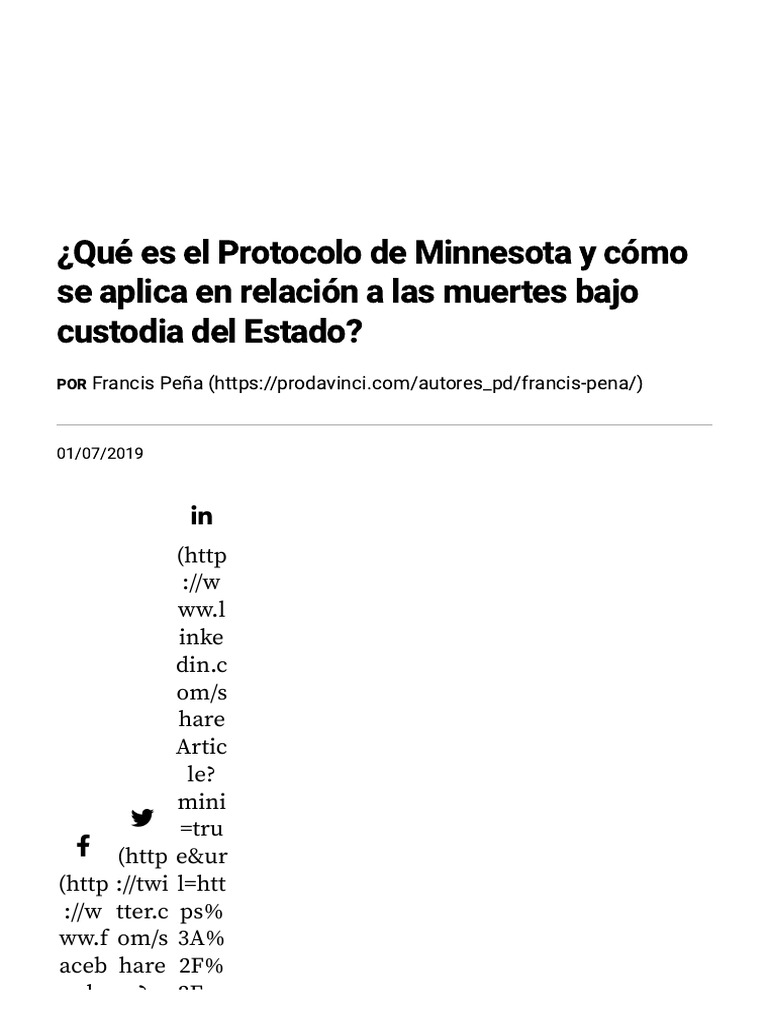 Qué Es El Protocolo de Minnesota y Cómo Se Aplica en Relación A Las ...