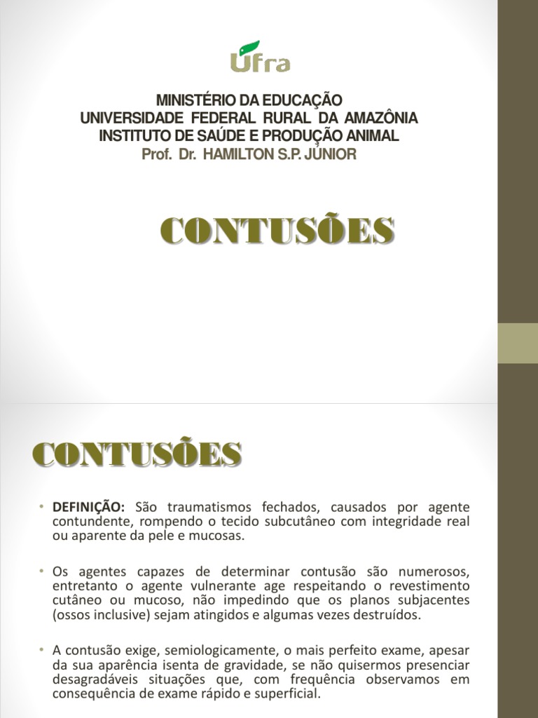 Contusões: Definição, Classificação e Tratamento | PDF | AVC | Nervo