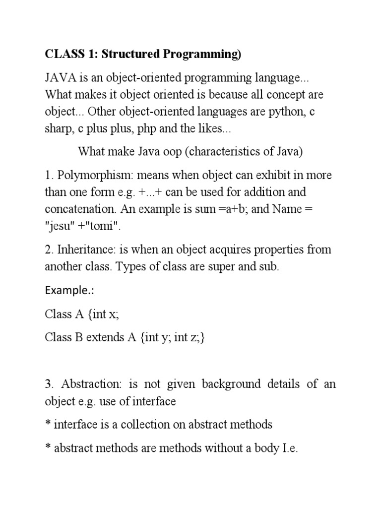 CSC 208 - Java-Compiled Note | PDF | Method (Computer Programming ...