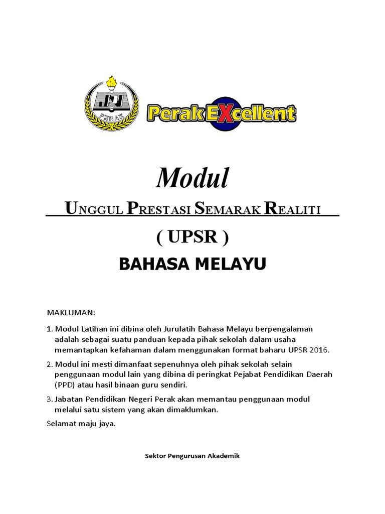 Modul Latihan Bahasa Melayu Format Upsr | PDF