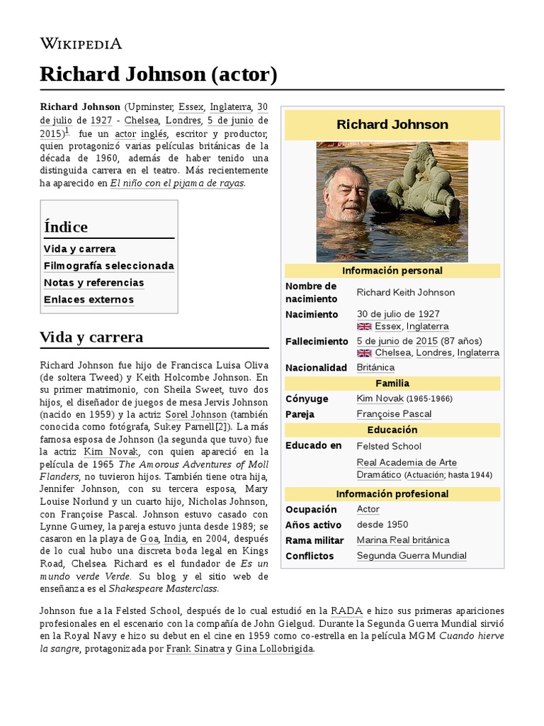 Richard Johnson (Actor) | PDF