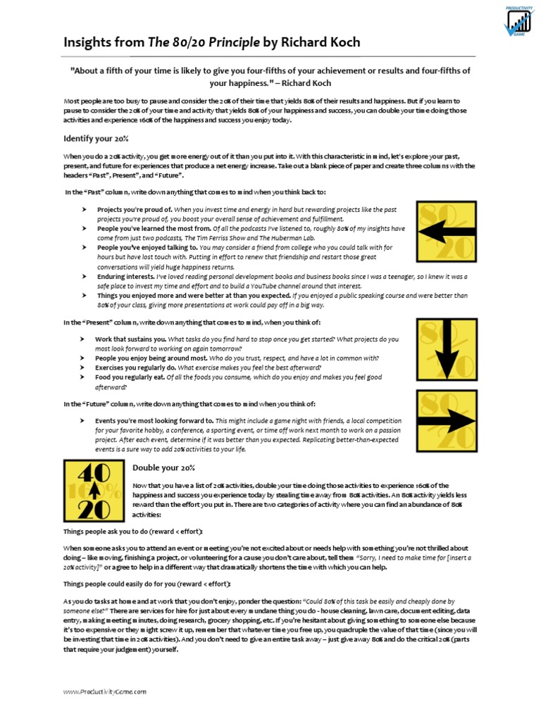 The 80 20 Principle | PDF