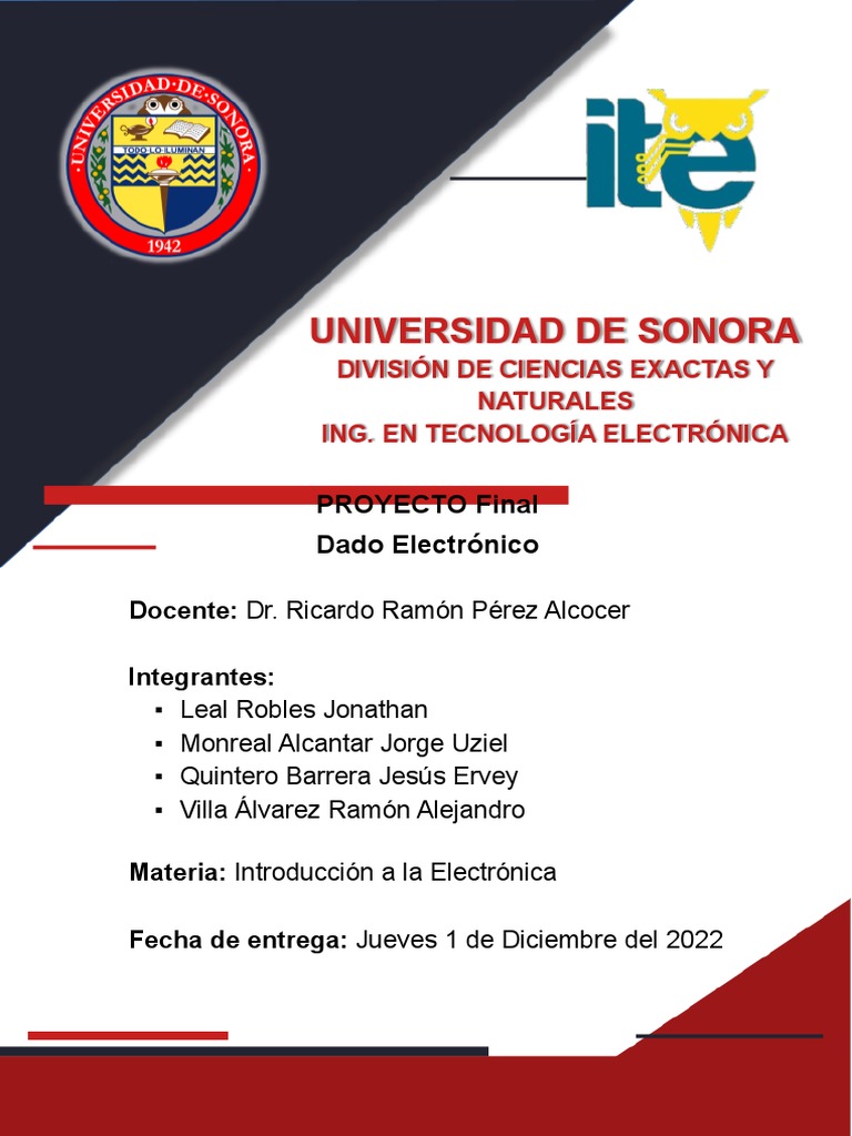 Proyecto-Dado Electrónico 2.docx | PDF | Circuito integrado | Electrónica