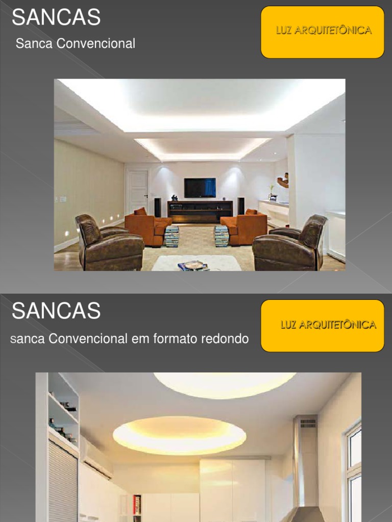 Tipos de Sancas e Luz Arquitetônica | PDF