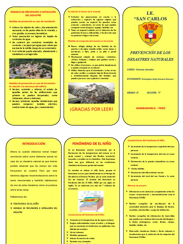 Triptico C T | PDF | El niño | Ciencias de la Tierra