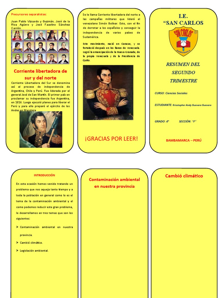 TRIPTICO C y T | Descargar gratis PDF | Venezuela | Perú
