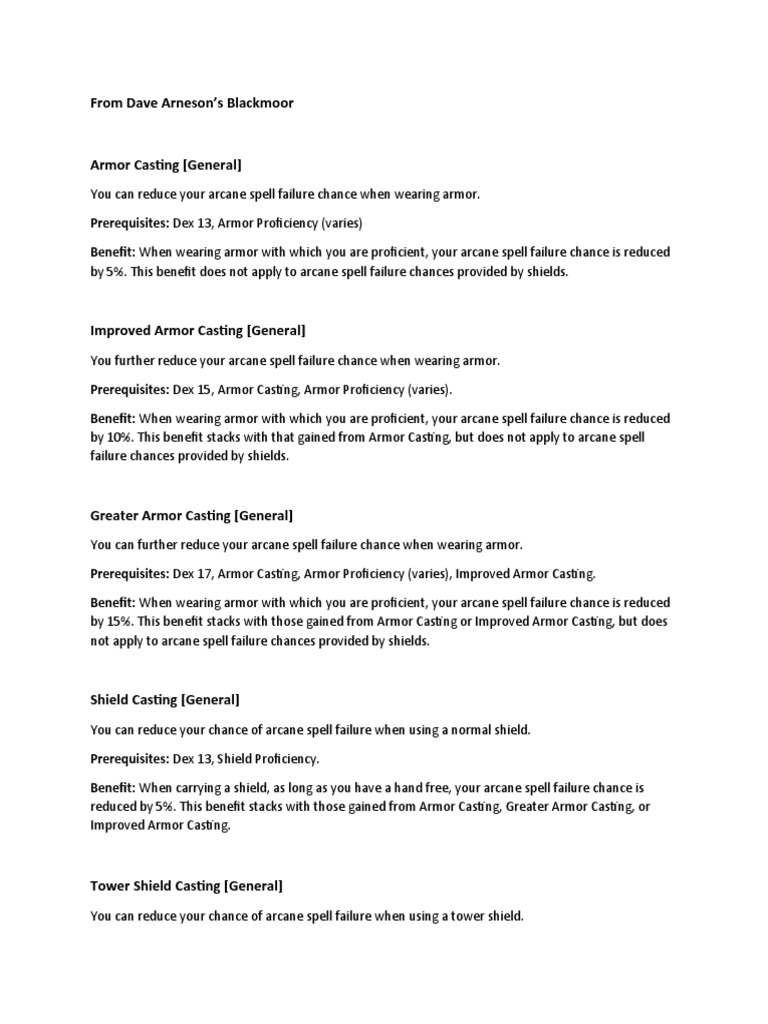 Reducing Arcane Spell Failure in Armor | PDF | Fantasy Role Playing ...
