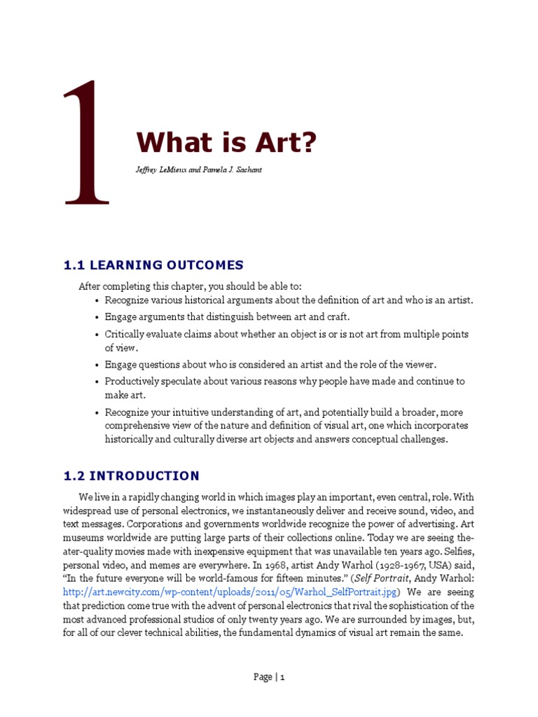 Chapter 1 What Is Art | PDF | The Arts | Aesthetics