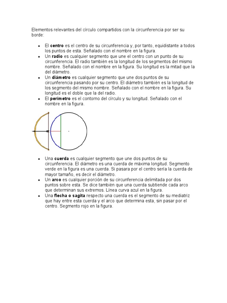 Elementos del Círculo y Circunferencia | PDF