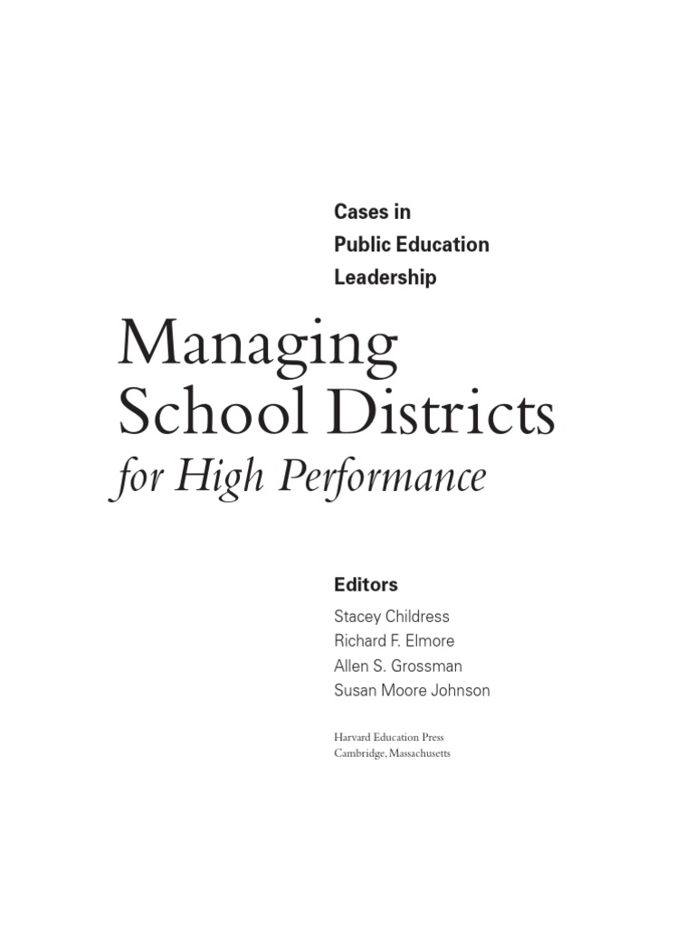 Managing School Districts Intro | PDF | Learning | Teachers