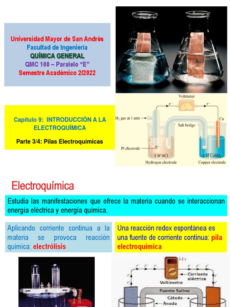 CAP 9 INTRODUCCIÓN A LA ELECTROQUIMICA - Parte 3 Pilas Electroquímicas ...