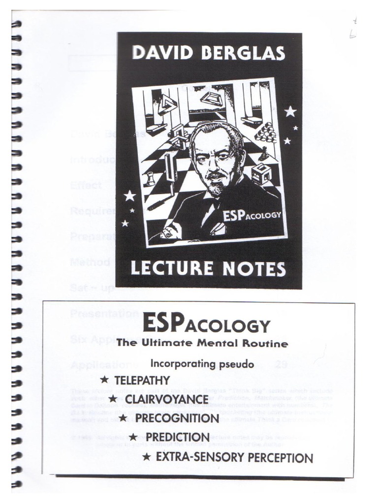 David Berglas - ESPacology Lecture Notes | PDF