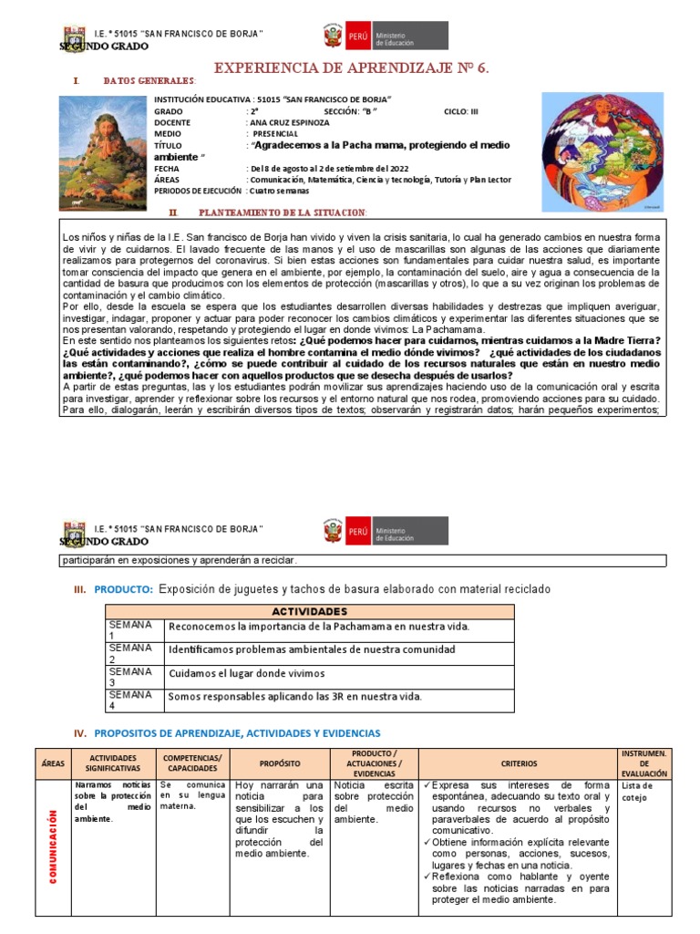 Experiencia de Aprendizaje N°6 | PDF | Residuos | Entorno natural