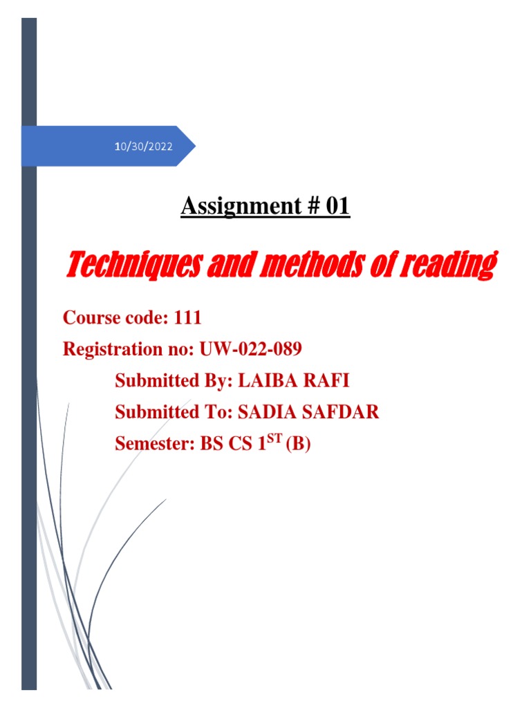 Techniques and Method of Reading | PDF | Speed Reading | Reading Comprehension