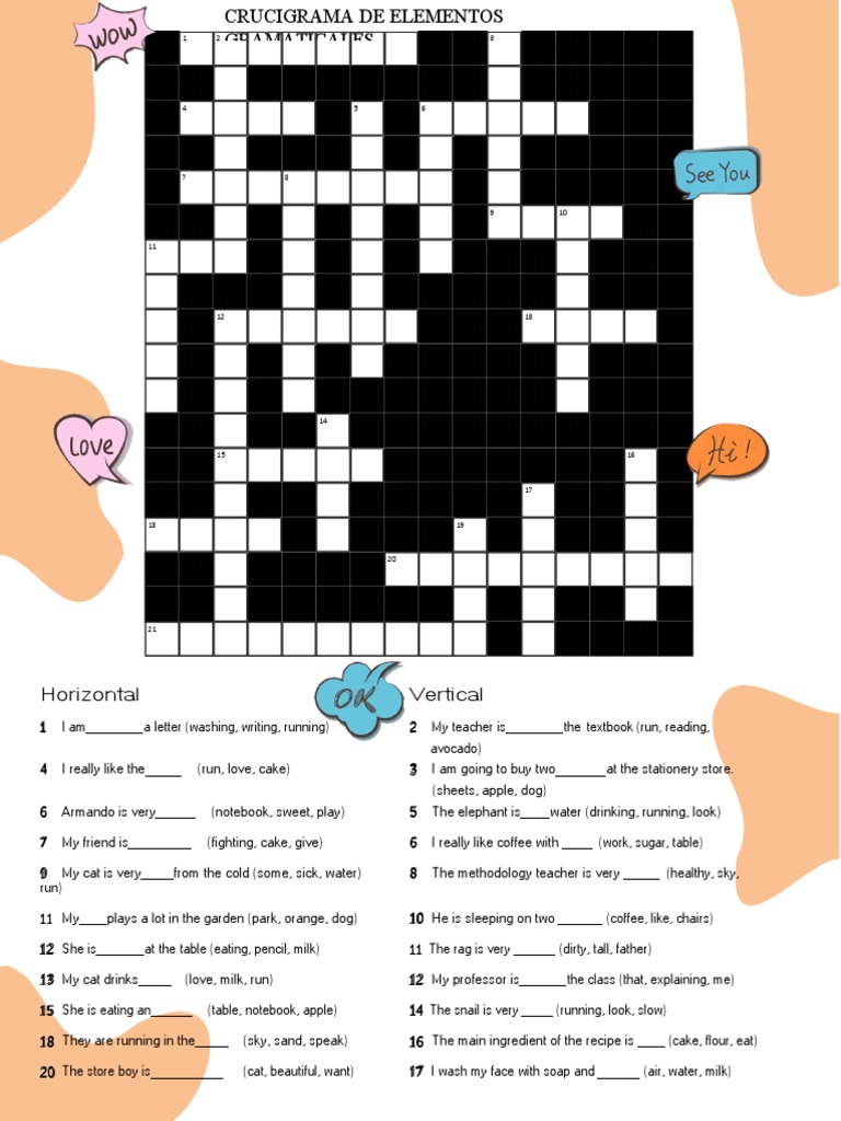 Crucigrama de Ingles | Download Free PDF | Foods | Food And Drink