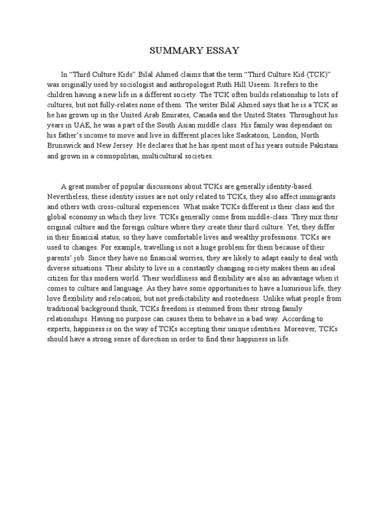 Summary Essay 2 | PDF | Social Science