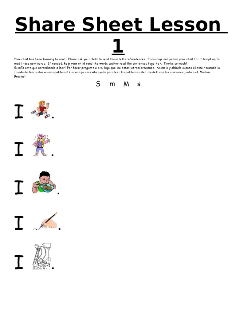 Share Sheet Lesson 1 | PDF