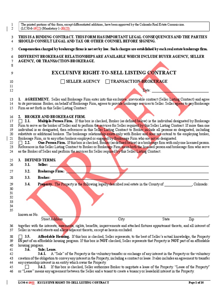 Seller Listing Contract-Redline | PDF | Mediation | Private Law