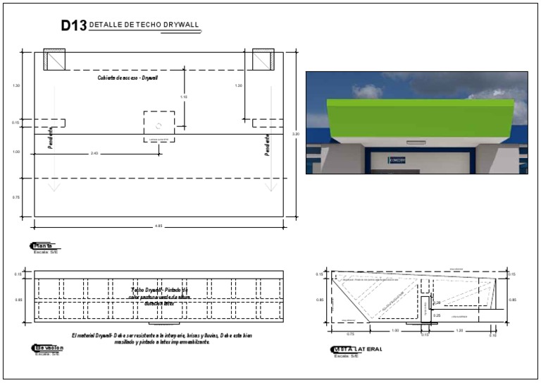 Detalle de Techo en Drywall | PDF