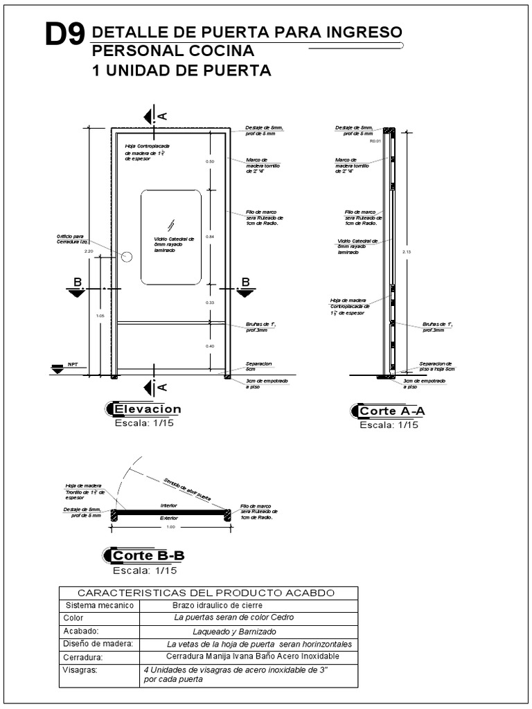 Puerta Detalle 9 | PDF | Componentes | Ingeniería de Edificación
