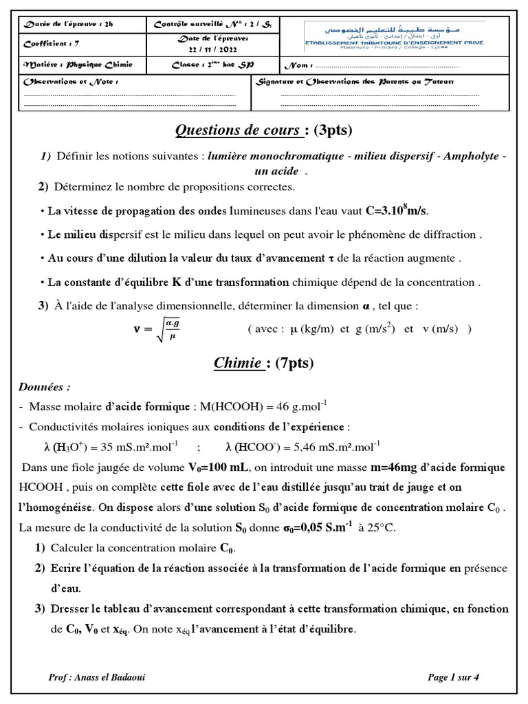 Devoir 2 SP - 2022 - Taiba | PDF | Vagues | Son