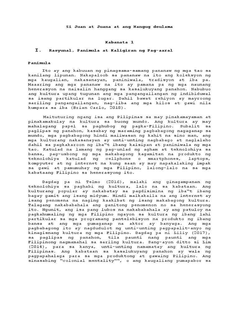 Si Juan at Juana at Ang Hangug Deulama Kabanata 1 | PDF