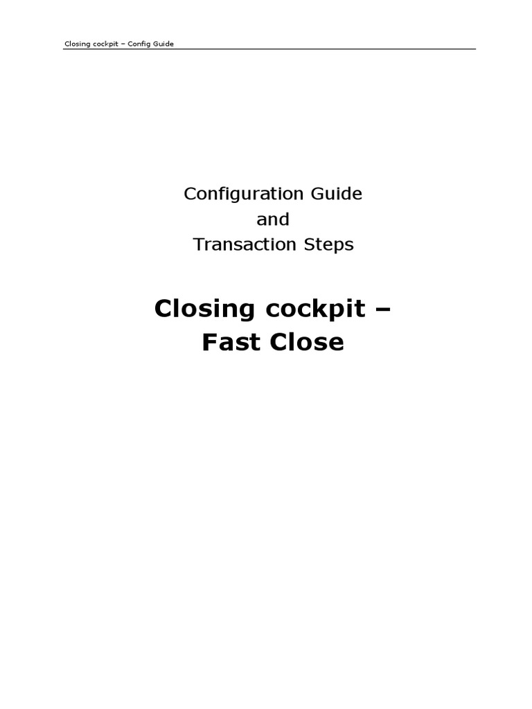 Closing Cockpit | PDF | Information Technology Management | Information Age