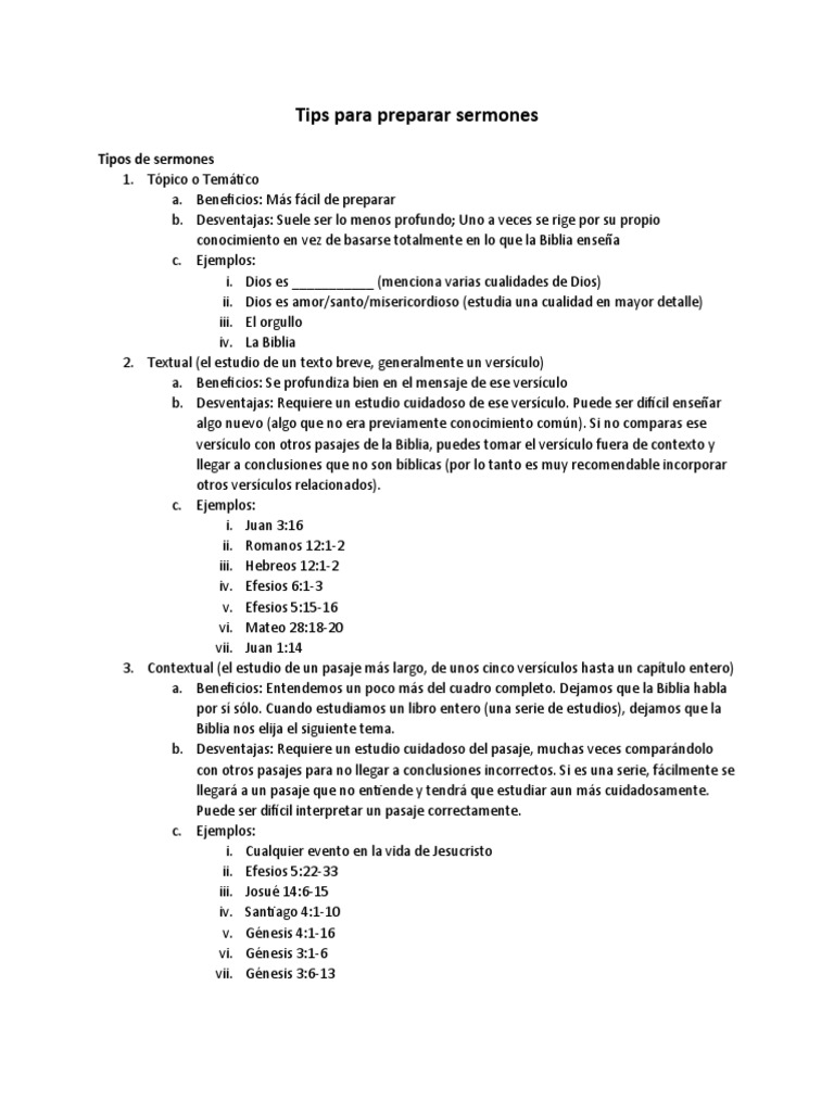 Tips para Preparar Sermones | PDF | Biblia | Sermón