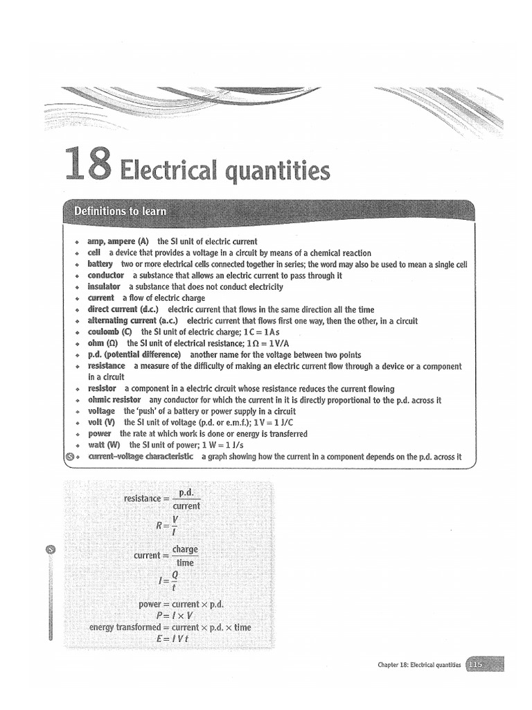 Electrical Quantities and Measurements | PDF | Electric Current | Voltage
