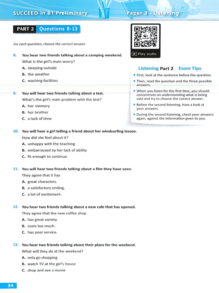 Succeed PET - 8 Practice Tests (2020) - 34-35 | PDF