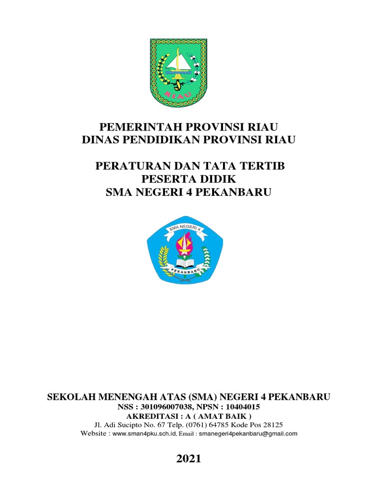 Peraturan Dan Tata Tertib Sma N 4 Pekanbaru | PDF | Karier & Perkembangan | Kesehatan Holistik