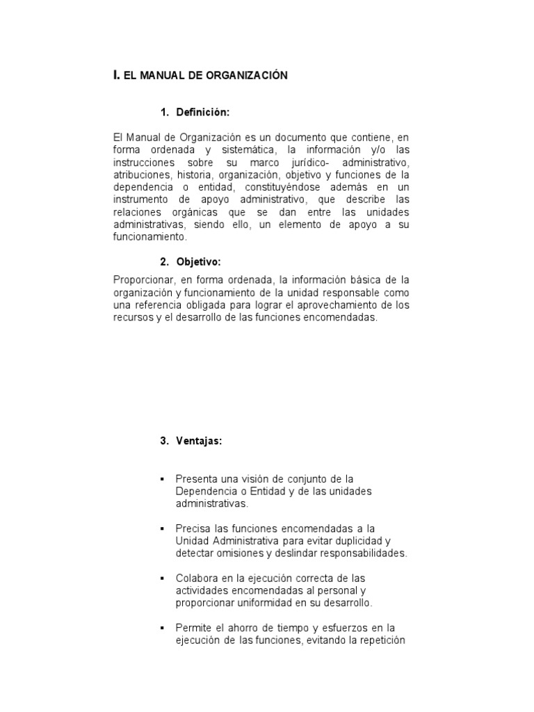 El Manual de Organización y Funciones | PDF | Regulación | Estado (política)