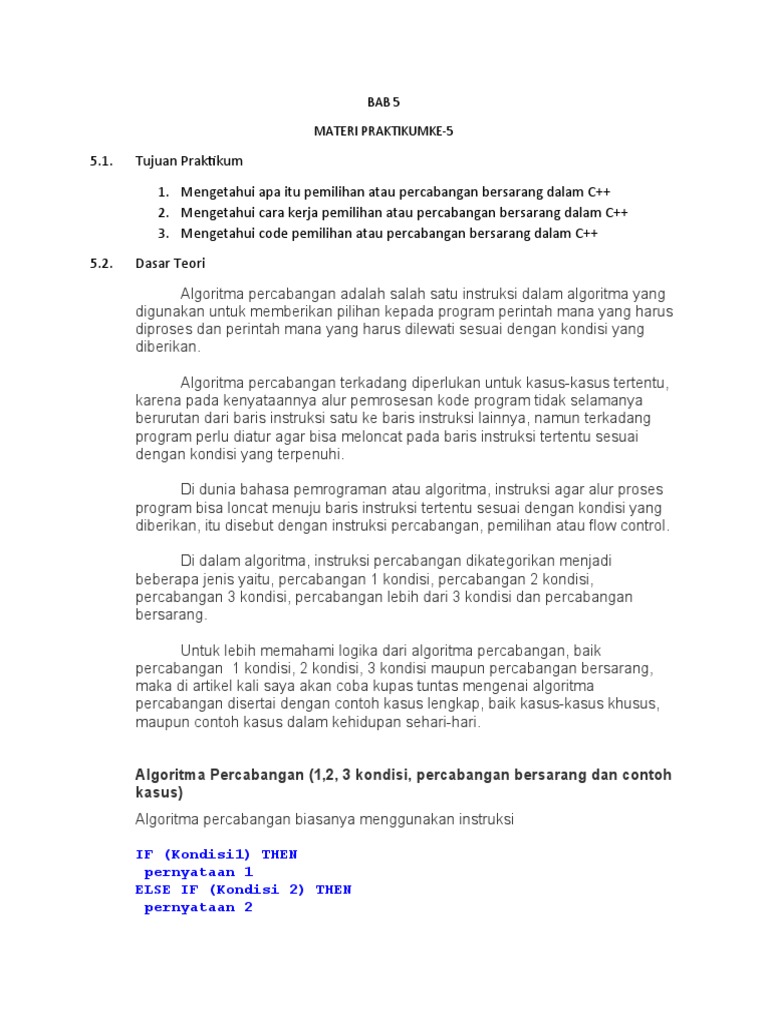 BAB5-PERCABANGAN | PDF