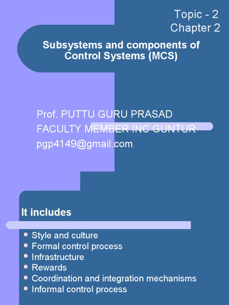 Topic 2 - Subsystems and Components of Control Systems (MCS) | PDF ...