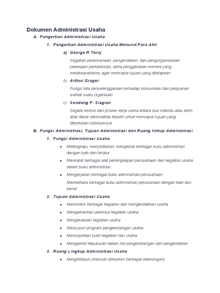 Panduan Dokumen Administrasi Usaha | PDF