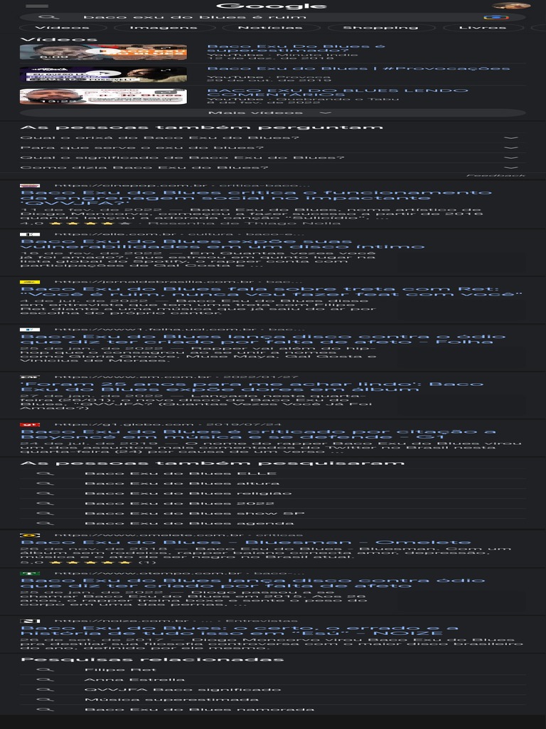 Baco Exu Do Blues É Ruim - Pesquisa Google | PDF | YouTube