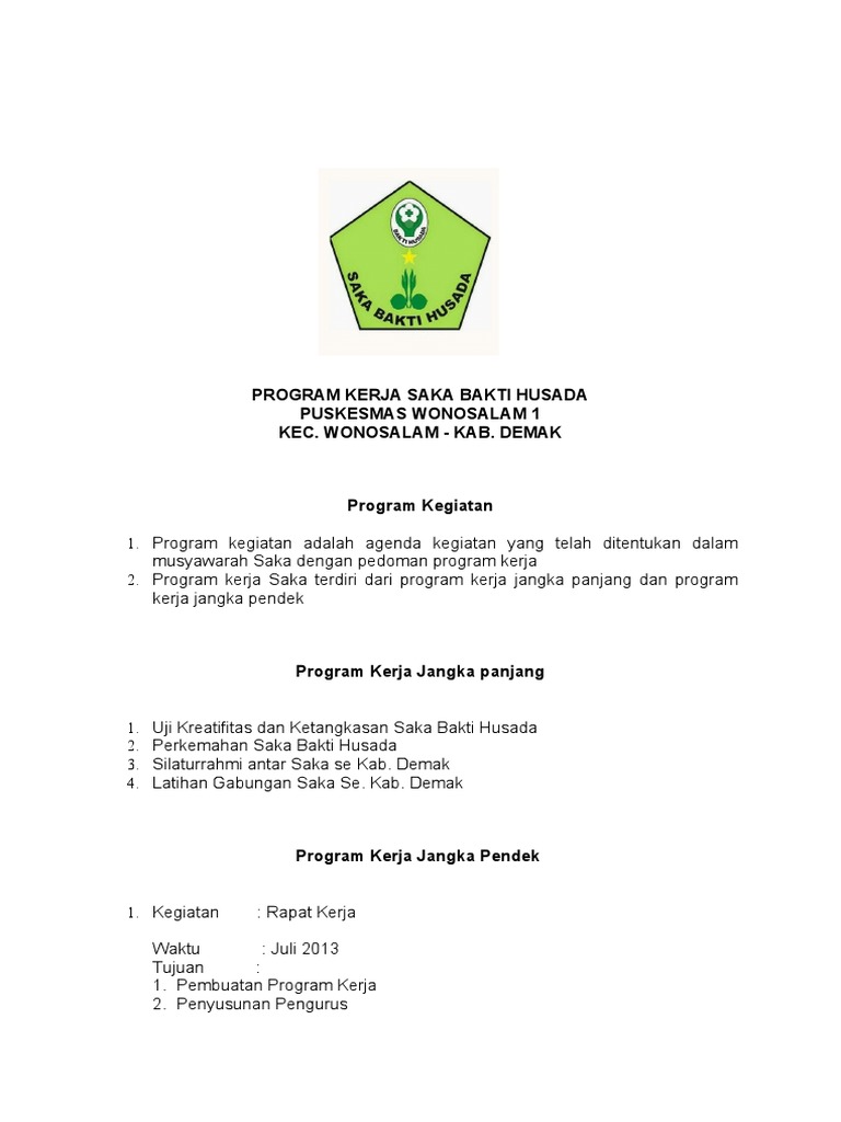Contoh Proker SBH | PDF
