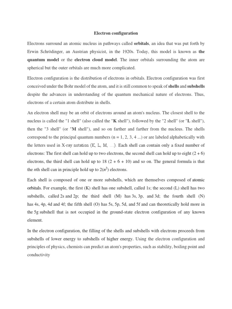 Bai Doc 2 Electron Configuration | PDF