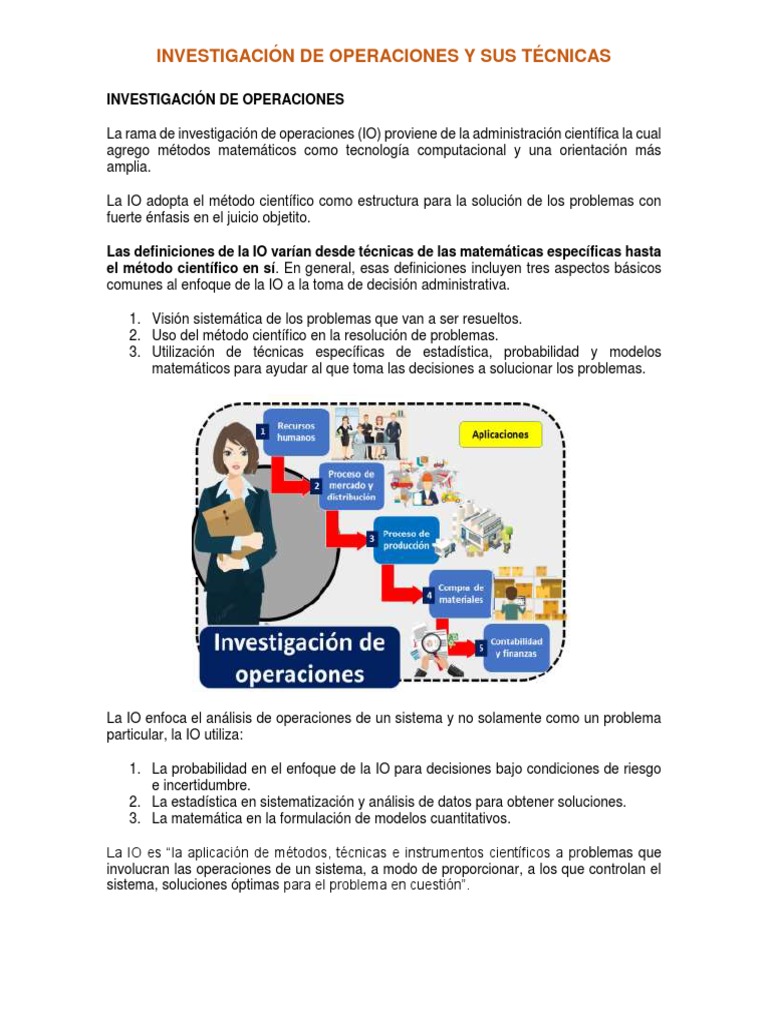 Investigación de Operaciones y Sus Técnicas | PDF | La investigación de ...