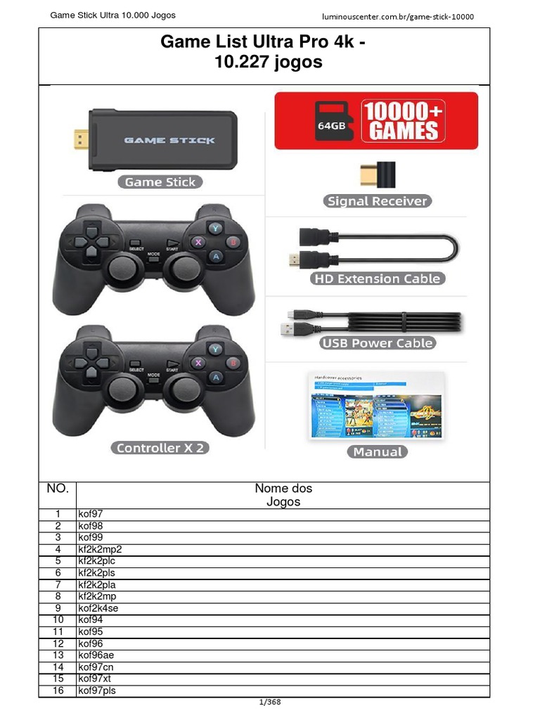 Lista de Jogos Game Stick 10.000 - Loja Produto Top | Descargar gratis ...