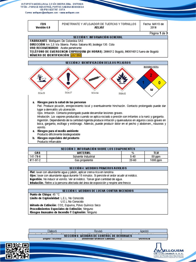 10.FDS Relax Aer | PDF | Agua | Química