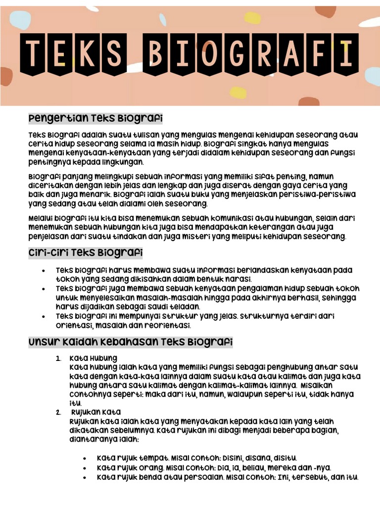 Struktur dan Unsur Teks Biografi | PDF