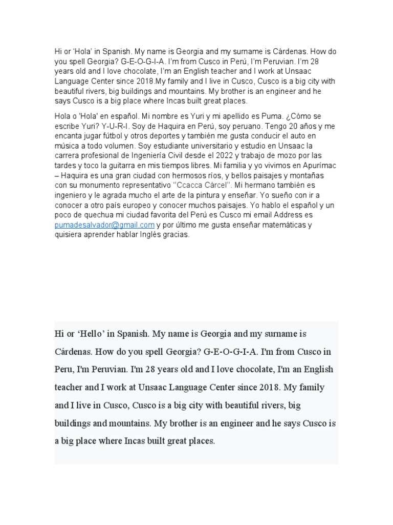 Personal Presentation | PDF