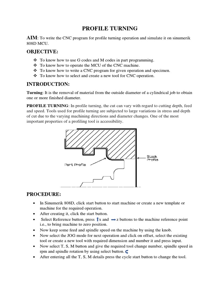 Profile Turning | PDF | Numerical Control | Secondary Sector Of The Economy
